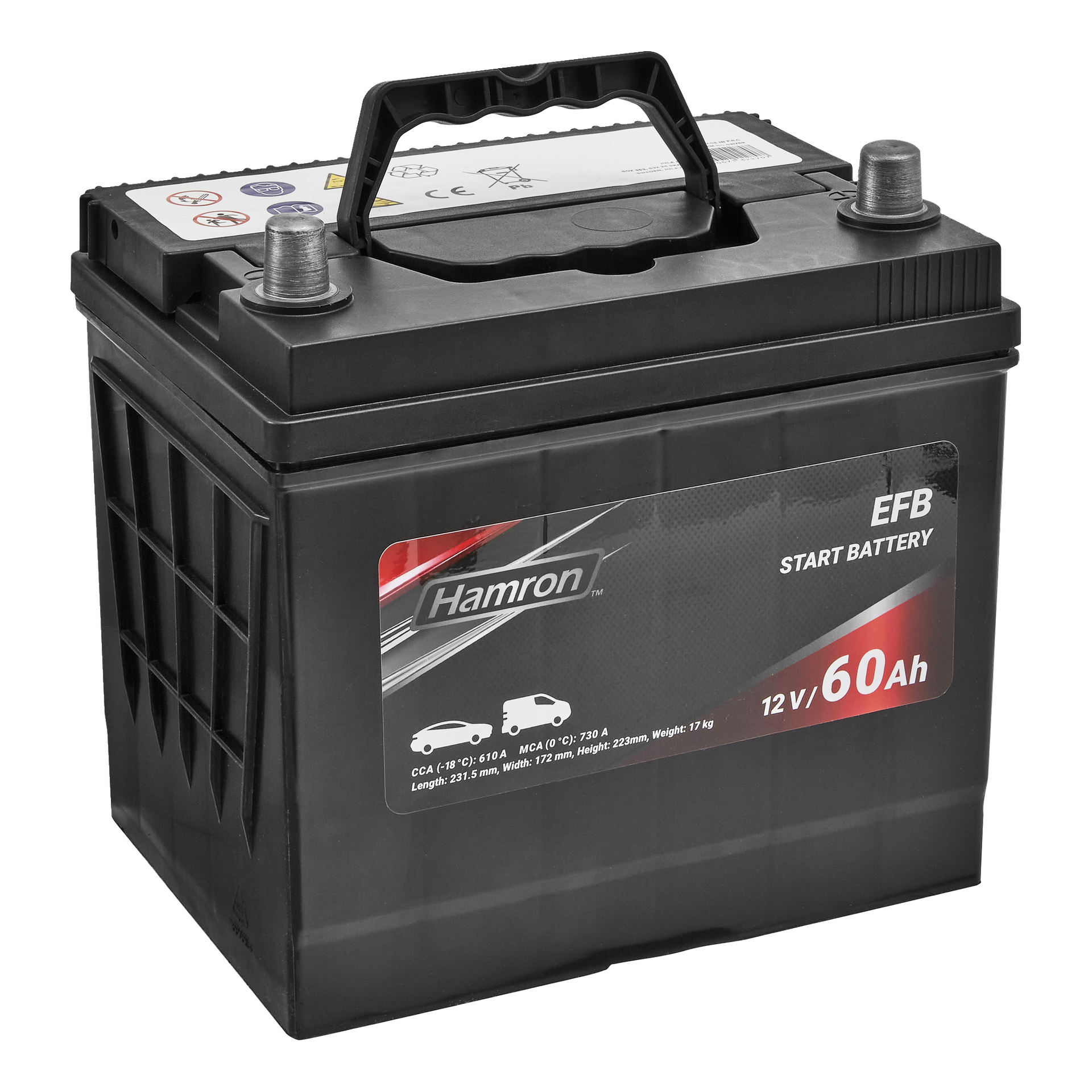 Bilbatteri EFB 60 Ah | Hamron | Jula