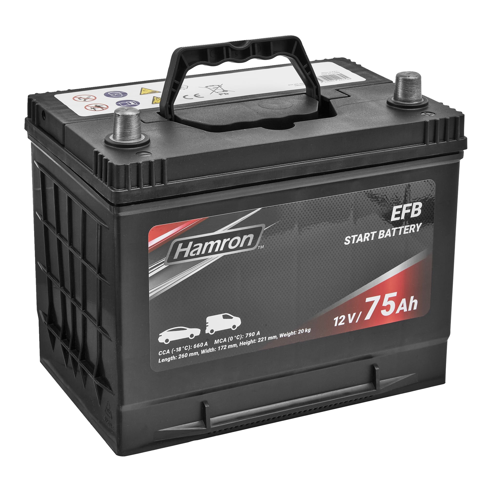 Bilbatteri EFB 75 Ah | Hamron | Jula