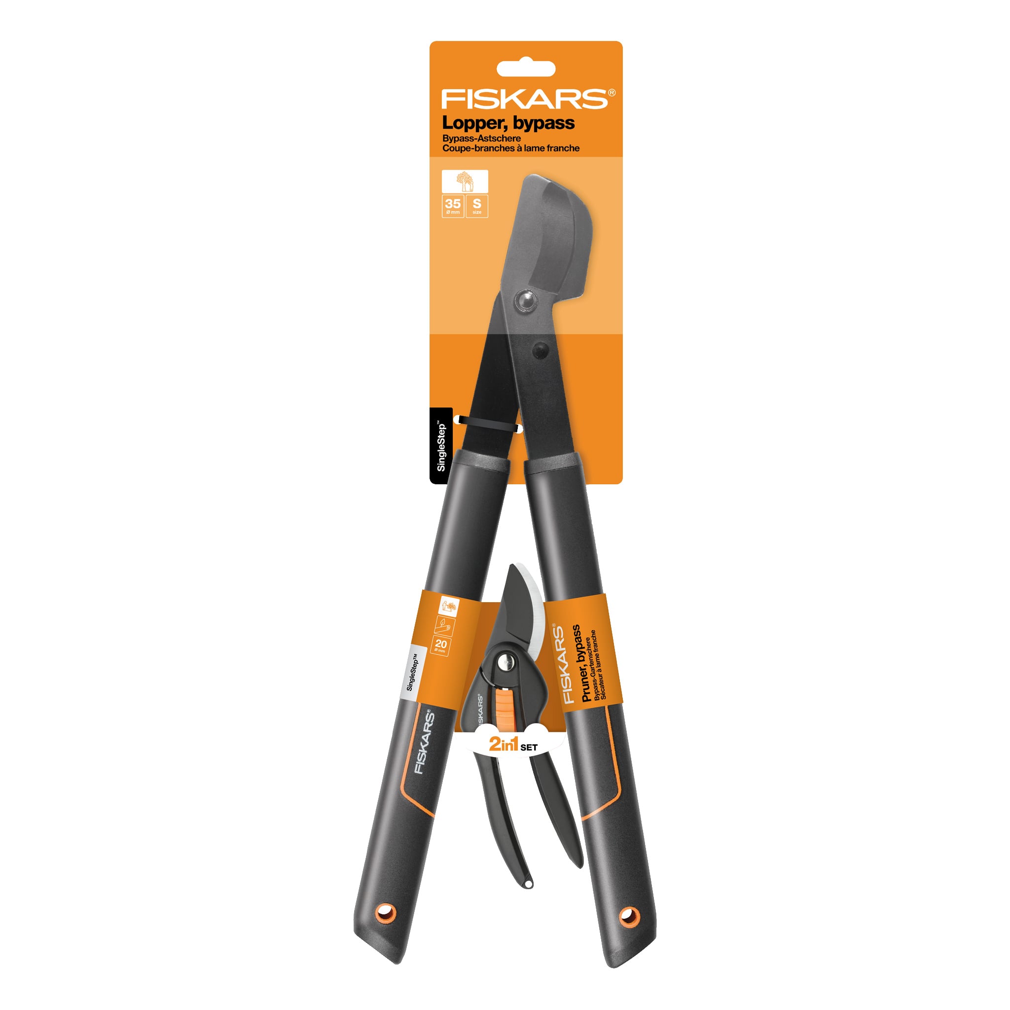 Astschere + Gartenschere 2-teilig Ø 35 / Ø 20 mm | Fiskars SingleStep ...