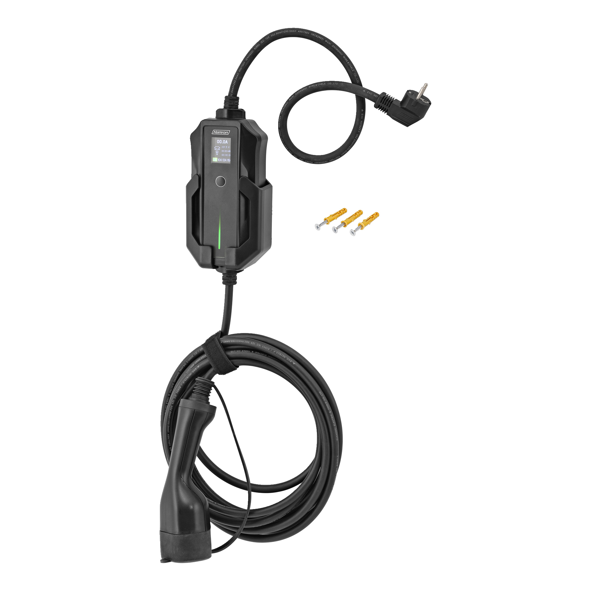 Bærbar 1-faset lader for elbil Type 2 3,7 kW 8-16 A 230 V | Hamron | Jula