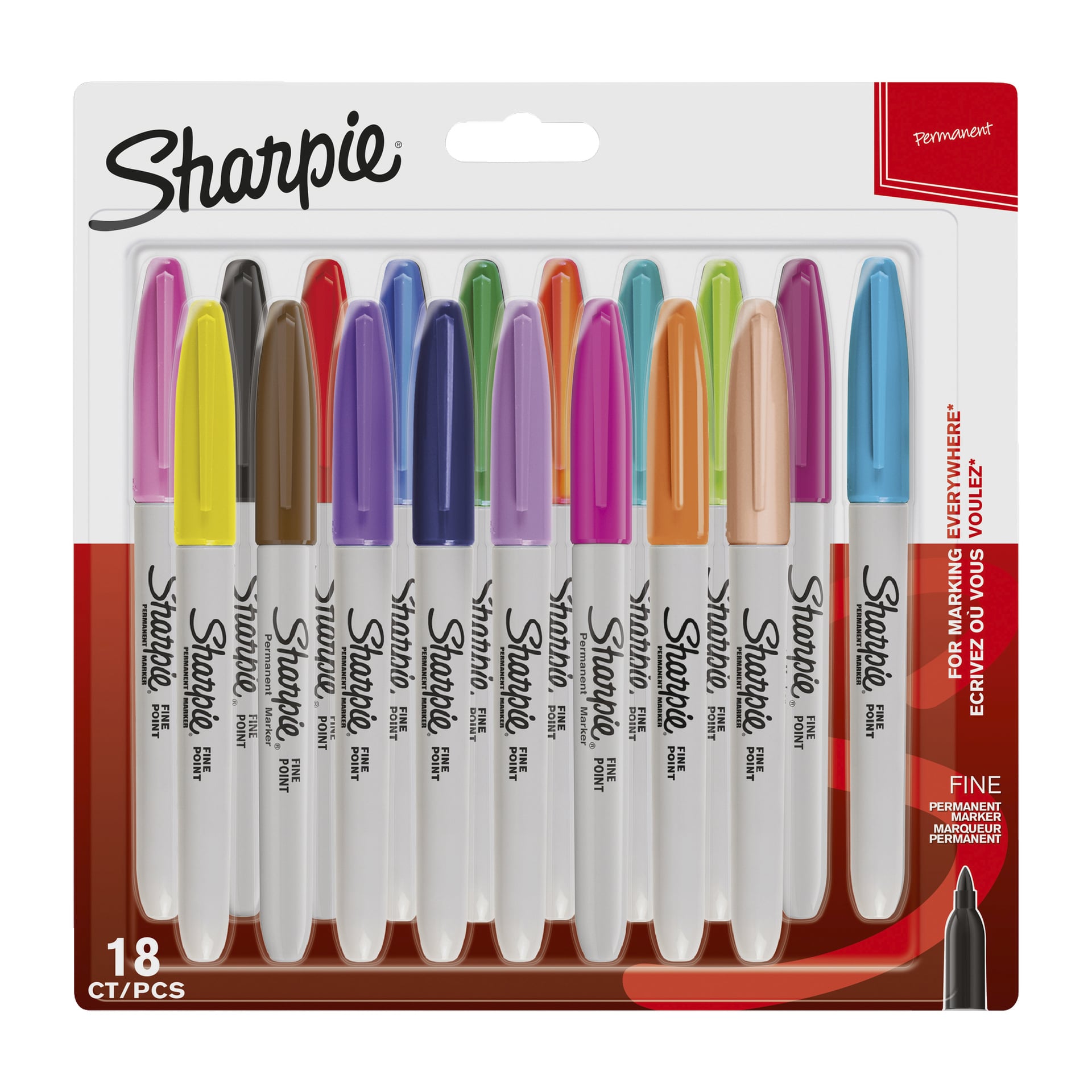 Märkpennor 18-pk | Fäster på de flesta ytor | Sharpie | Jula