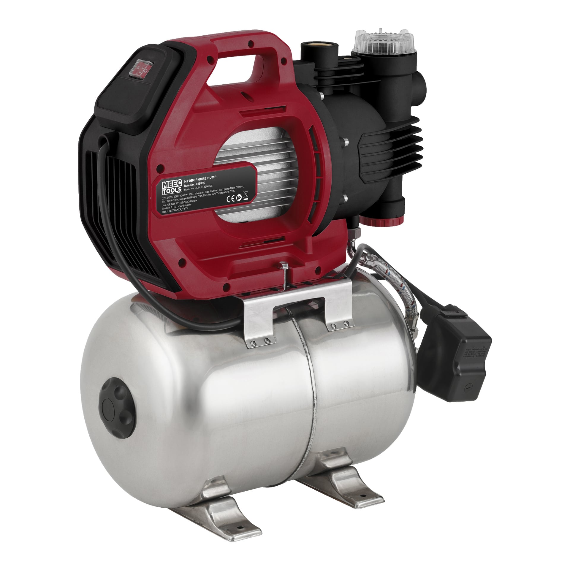 Hydroforpump 98 l/min 1300 W 24 l | Helautomatisk | Meec Tools | Jula