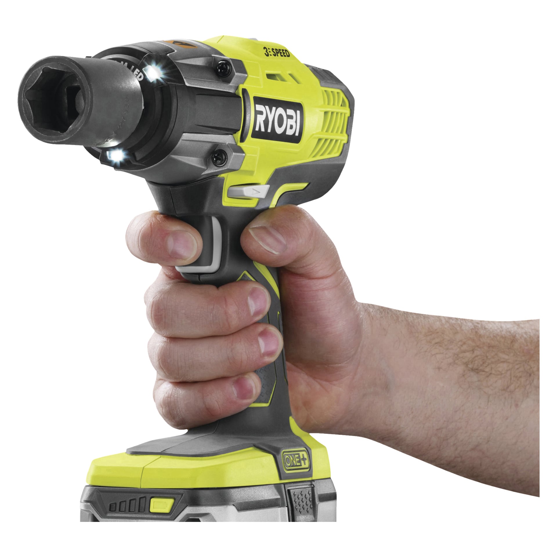 Batteridrevet muttertrekker 1/2" 400 Nm 18 V | Tre gir | Ryobi ONE+ ...